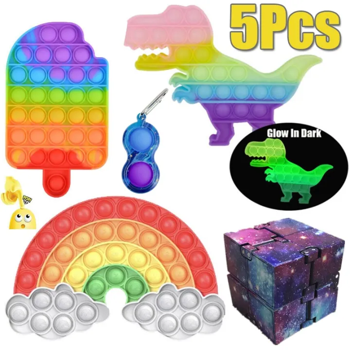 【PH STOCK 5Pcs Pop it Fidget Toys Anti Stress Set Adults Children ...