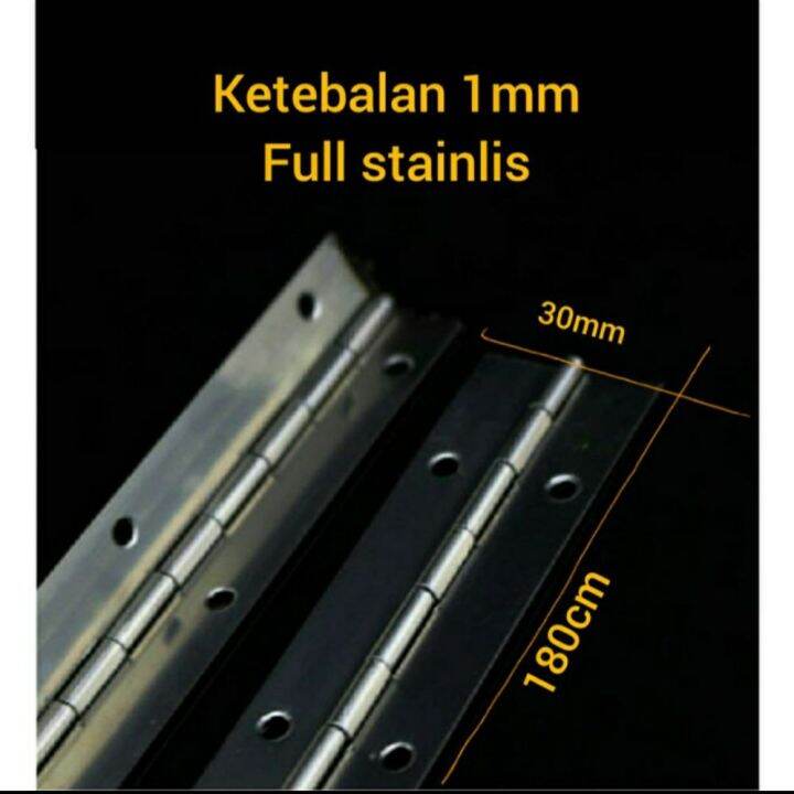 ENGSEL KUPU / ENGSEL PIANO STAINLESS UK LEBAR 30MM PANJANG 180CM ...