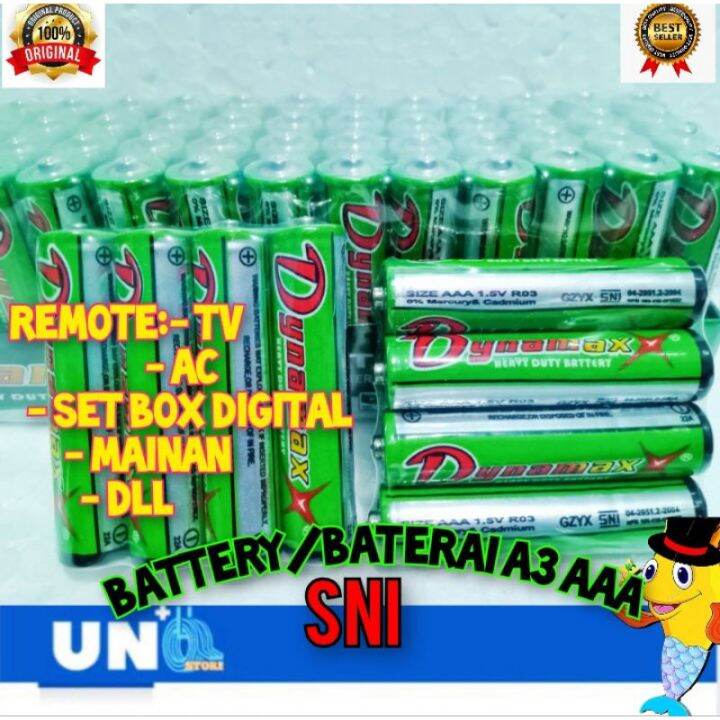 BATERAI BATTERY A3 AAA DYNAMAX HIJAU ULTRABLACK BATERAI REMOTE AC/TV ...