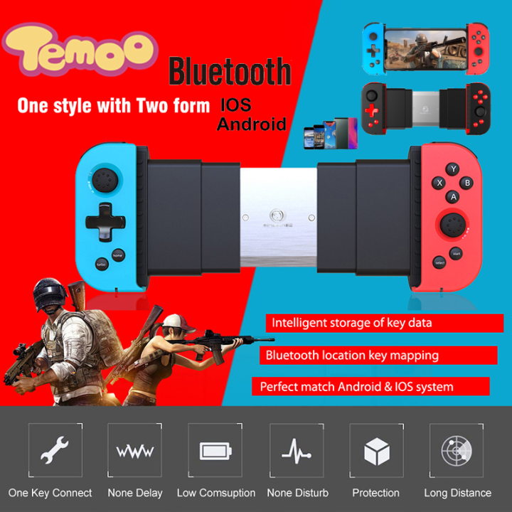 Temooมาใหม่ล่าสุดอุปกรณ์ควบคุมบลูทูธไร้สายจอยสติ๊กไร้สายTelescopicสี ...