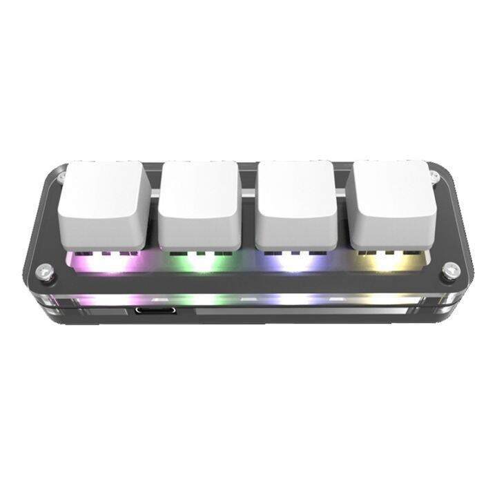 Programming Macro Custom Keyboard RGB 4 Key Wired Copy Paste Mini Button Gaming Keypad ...