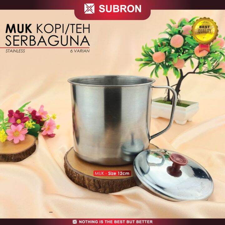 SUBRON Muk Stainless 12 cm 900ml Cangkir Serbaguna Kopi Teh Susu Murah ...