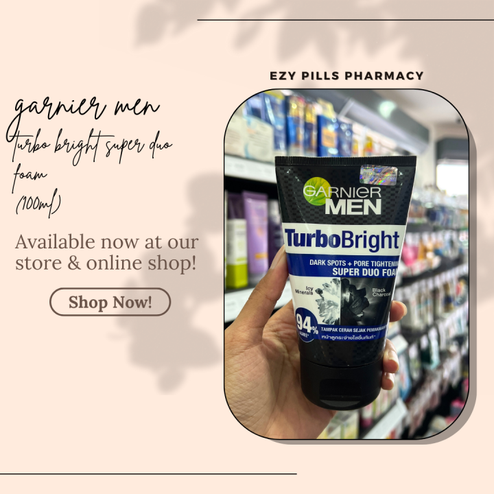 Garnier Men Turbo Bright Super Duo Foam 100ml | Lazada