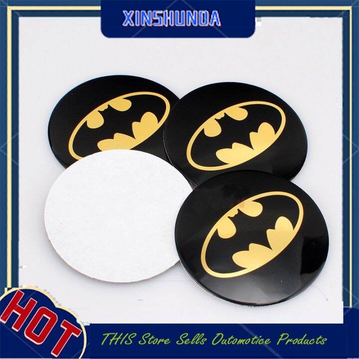 XSD 4 x 56mm Batman Logo Car Tyre Wheel Hub Cover Cap Emblem Badge ...