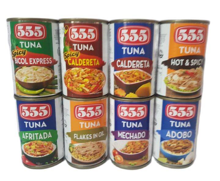 555 Canned Tuna Assorted Flavors - Caldereta, Bicol Express, Apritada ...