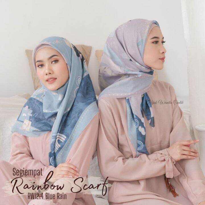 Hijabwanitacantik-quadrilateral Rainbow Blue Rain RW12.4 | hijab Voal ...