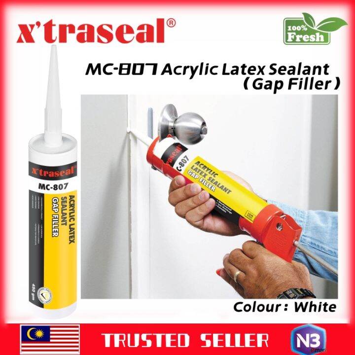 【100% Fresh Stock】xtraseal MC-807 Acrylic Latex Sealant / gap filler / silicon / besi / metal ...