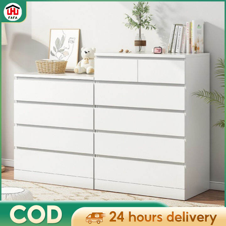 Wood Drawer Cabinet for clothes Chest Drawer Big Size Locker Putih ...