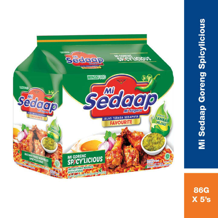 Mi Sedaap Goreng Spicylicious Instant Noodle 86g x 5 | Lazada