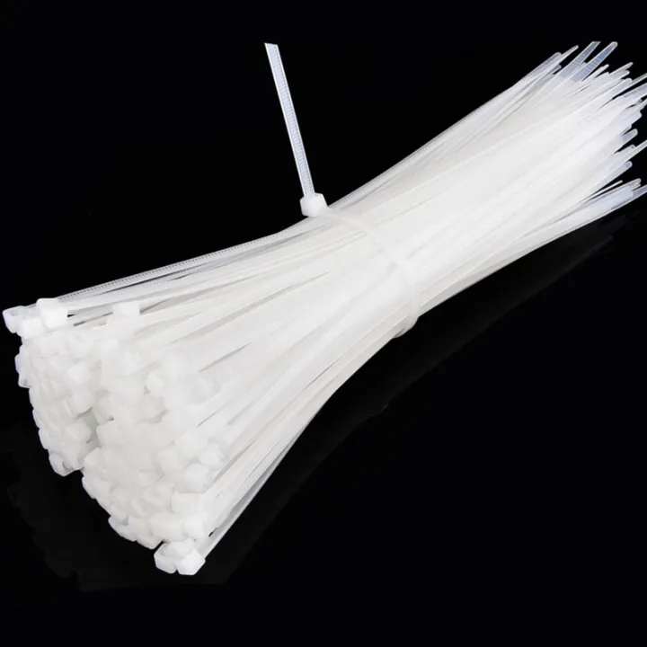 SM 100Pcs White Black Nylon Cable Ties Cable Binder Plastic Self ...