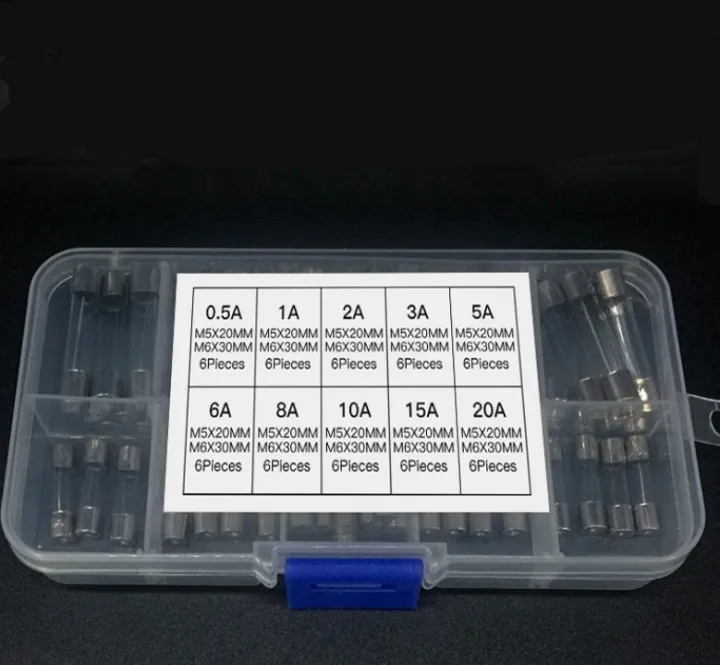 60pcs 6x30mm Fast-blow Glass Fuses Quick Blow Car Glass Fuses Assorted ...