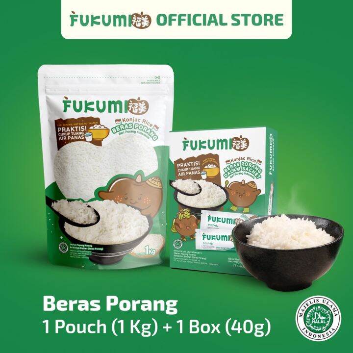 FUKUMI Beras Porang 1 Pouch & 1 Box Sachet - Shirataki / Konjac Rice ...