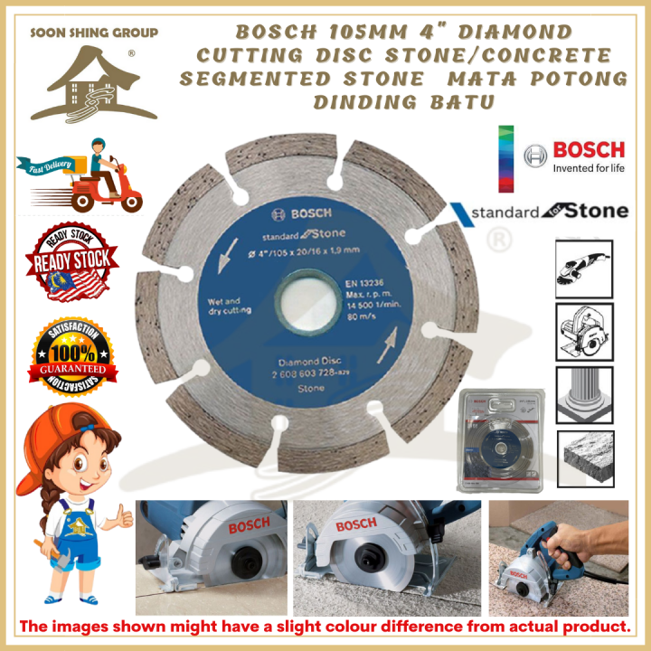 BOSCH 105MM 4" DIAMOND CUTTING DISC STONE/CONCRETE SEGMENTED STONE Mata ...