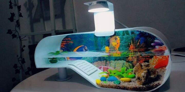 aquarium kura-kura/aquarium mini/akurium cupang,guffy,ikan kecil/pvc ...