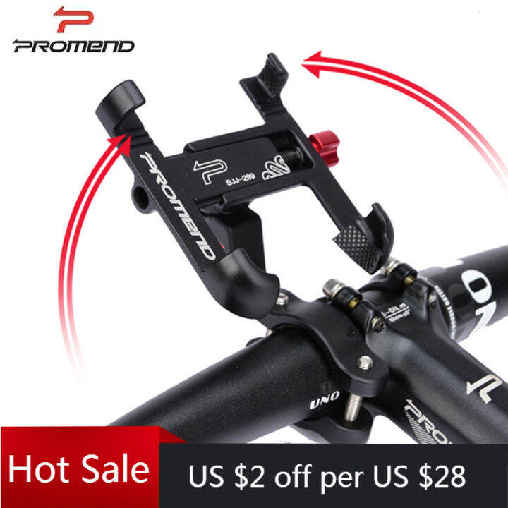 Promend 360 Rotatable Bicycle Phone Holder Universal Aluminum Handlebar ...