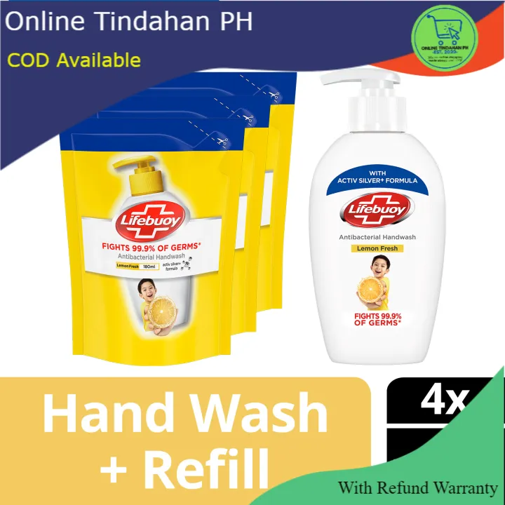 [Suilt Pack] Lifebuoy Lemon Fresh Antibacterial Handwash + Triple ...
