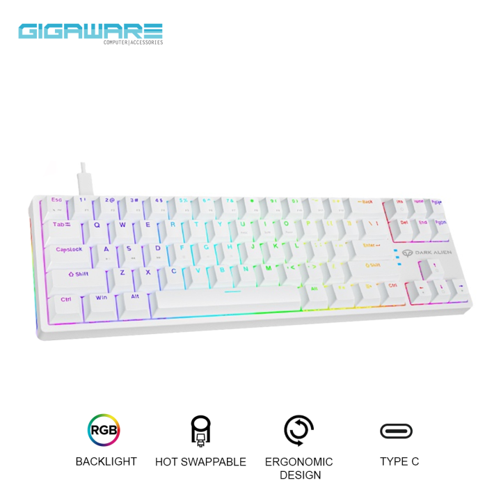 Dark Alien K710 RGB Hot-Swappable Mechanical Gaming Keyboard Detachable ...