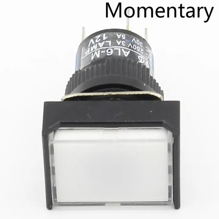 1pcs 16mm Rectangle Momentary push button switch lamp 5pins 12V | Lazada PH