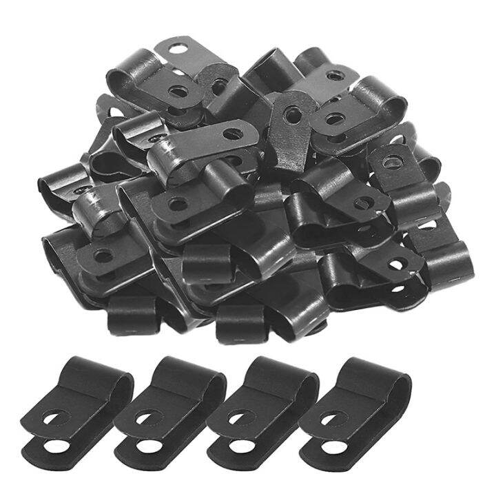 1000 Pcs 1/4 Inch Black Nylon R-Type Cable Clips for Mounting Indoor ...