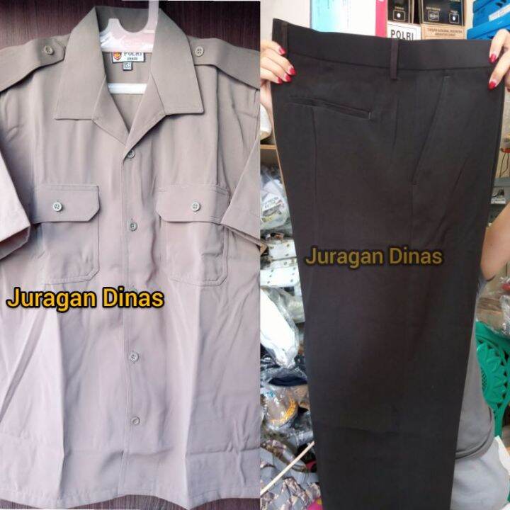 Setelan PDH Jatah POLRI / Seragam PDH Coklat POLISI / Baju PDH Satpam ...
