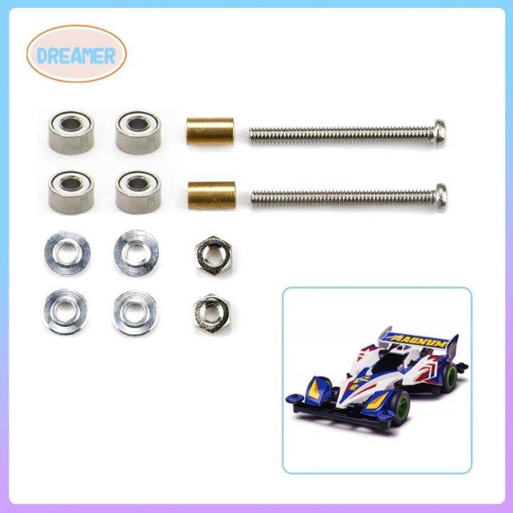 Homemade Tamiya Mini 4WD parts aluminum roller set with bearings screws ...