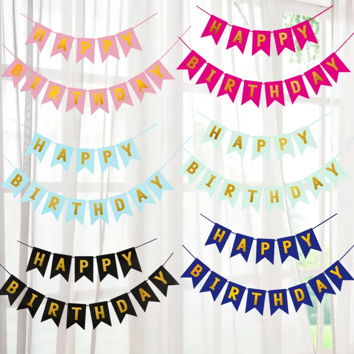 Happy Birthday Solid color Banner 3M For birthday party background ...