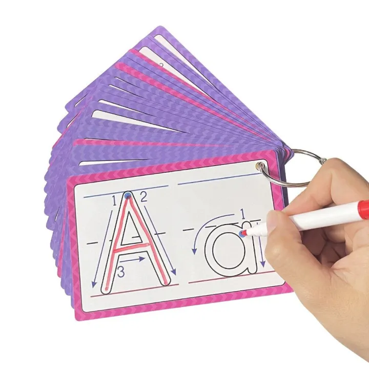 26PCS Letters Alphabet Activities Flash Cards with The Reasable Pen ...