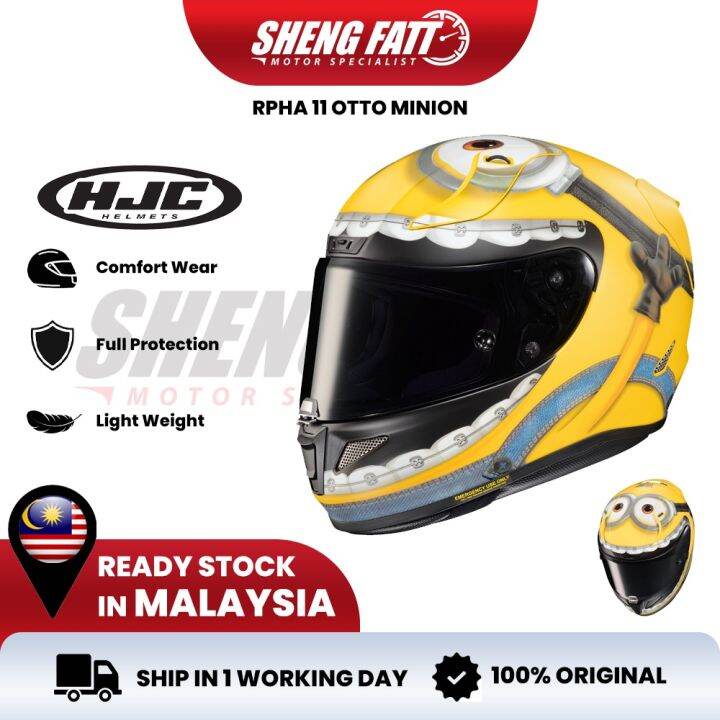 HJC RPHA 11 Otto Minion Full Face Helmet Motor Visor Topi Keledar ...