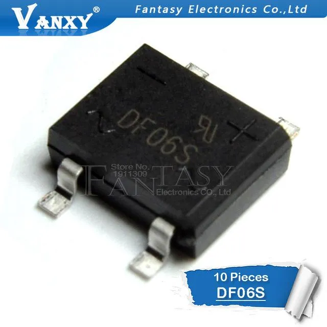 10ชิ้น DF06S SMD 4ฟุต DF06S SOP-4 DF06วงจรเรียงกระแสสะพานตัวเรียงกระแส ...