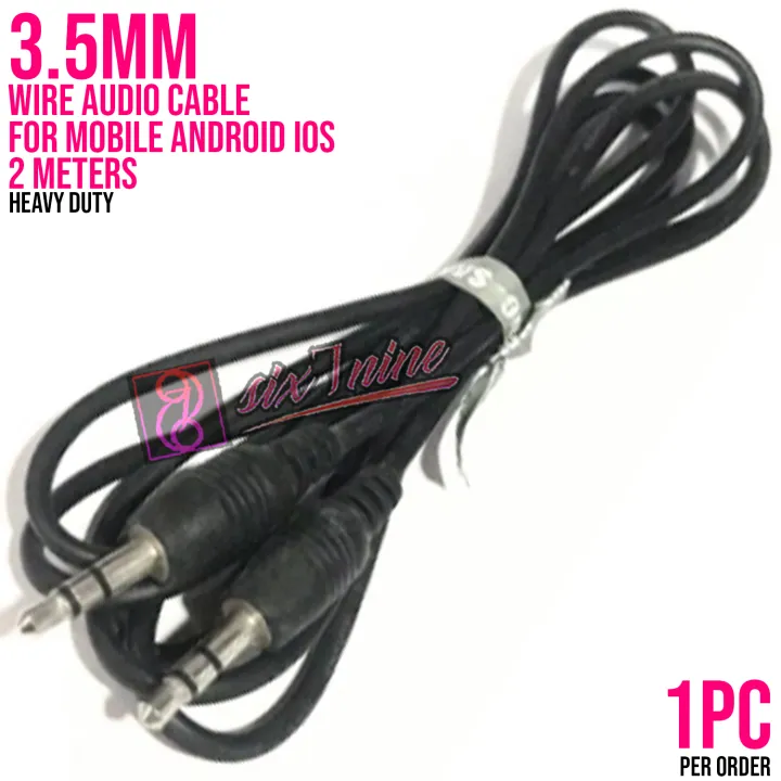 3.5mm Wire Audio Cable For Mobile Android IOS Heavy Duty 2 Meters ...