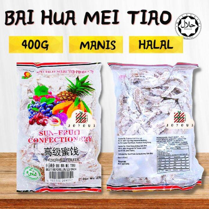 400g Asam Prune Kering Potong Putih / Bai Hua Mei Tiao | Lazada
