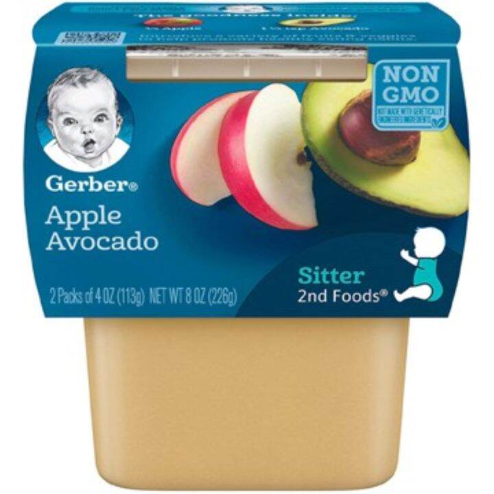 GERBER 2ND FOOD APPLE AVOCADO 4 OZ TUBS | Lazada PH