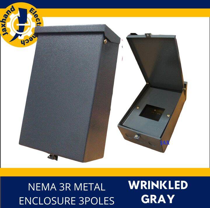 NEMA 3R METAL ENCLOSURE FOR 3-POLES BOLT-ON BREAKER WEATHER PROOF ...