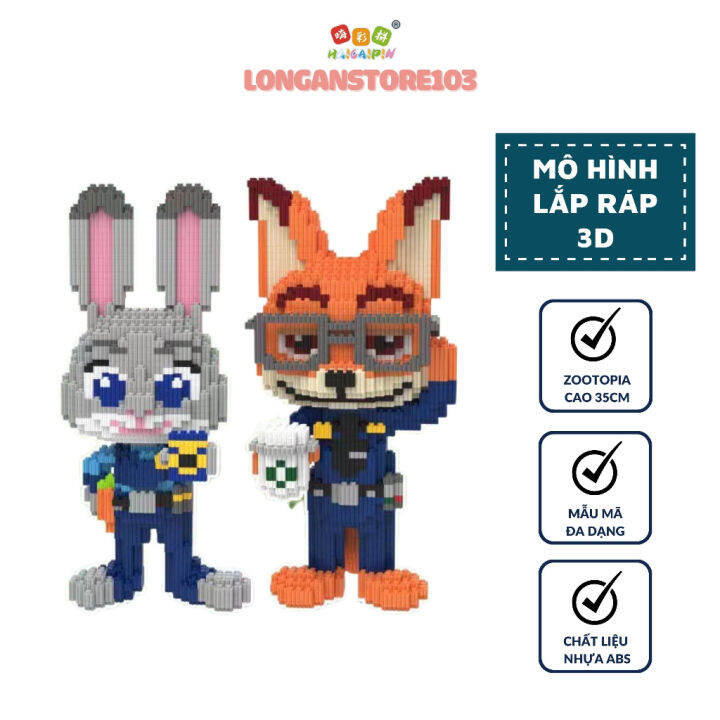 Bộ Lego Xếp Hình Bộ Đôi Cáo Nick Và Thỏ Judy Zootopia Cảnh Sát Dễ ...