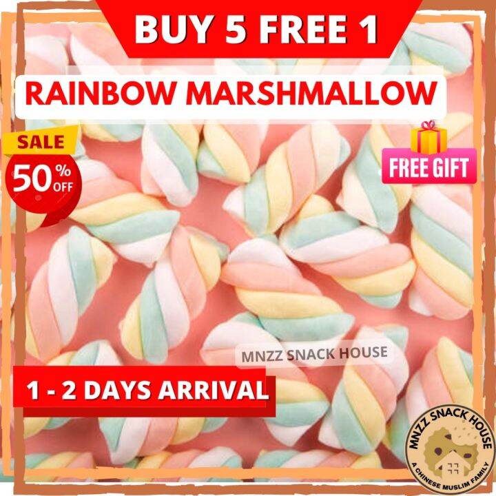 [OFFER] Halal Sweets Rainbow Marshmallow Soft Gummy Gula Manis Candy ...