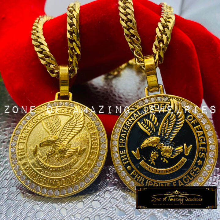 zoaj.ph Round Eagles Fraternal Premium Stainless Gold Necklace with ...