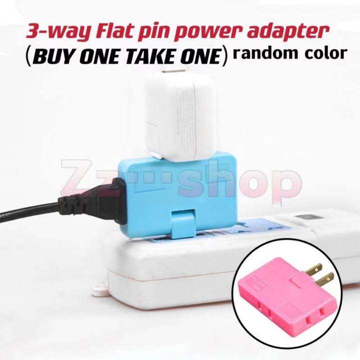 (2PCS) 3-way Rotatable Flat Pin Power Adaptor Socket with Adjustable ...