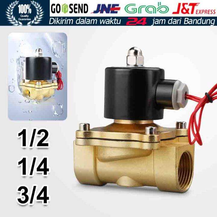 Electric Solenoid Valve Water 220V 3/4 , 1/2 , 1/4 Inch Solenoid Valve Kuningan 2 way 2W-200-20 ...