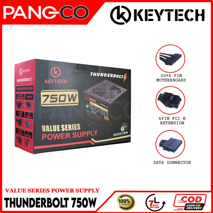 KEYTECH THUNDERBOLT VALUE SERIES BIG FAN POWER SUPPLY UNIT PC POWER ...