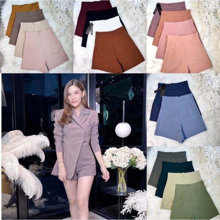 ⊕☁♀ กางเกงขาสั้นเอวสูง ขอบเรียบ ป้ายweena shop ผ้าออริจินอล ยืดนิดๆ ผ้าเรียบสวยมากเย็บแบบกลับใส่ ...