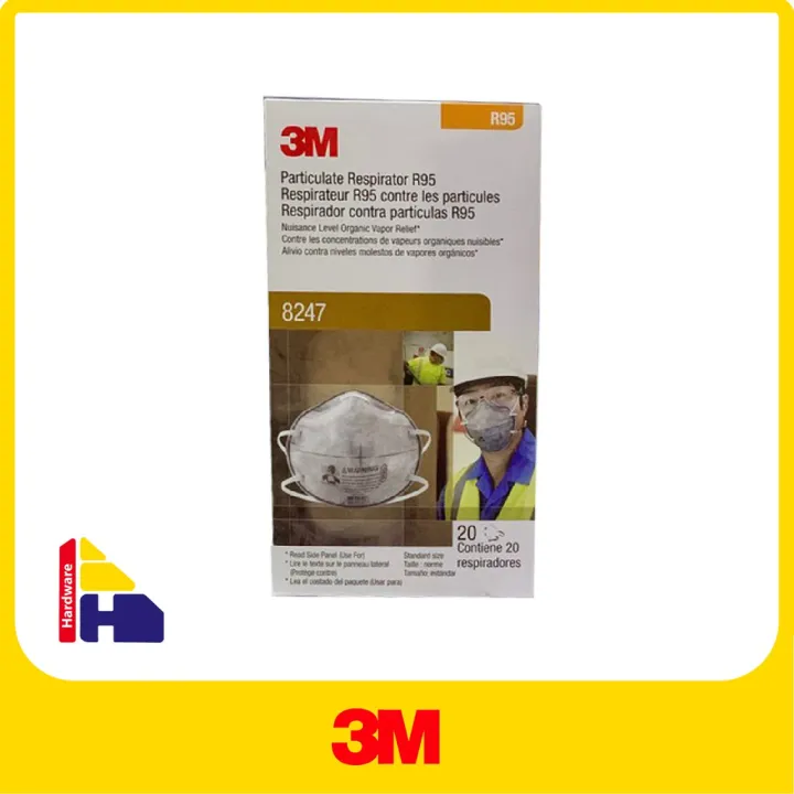 3M 8247 R95 Particulate Respirator (20 pcs per box) | Lazada