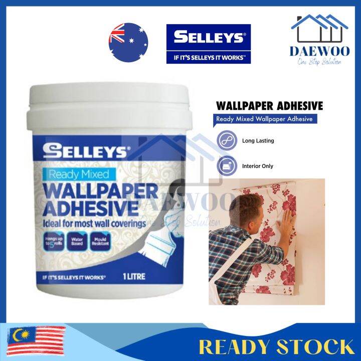 Selleys Wallpaper Adhesive 1 Liter Gam Wallpaper Wall Lining Paper Glue ...