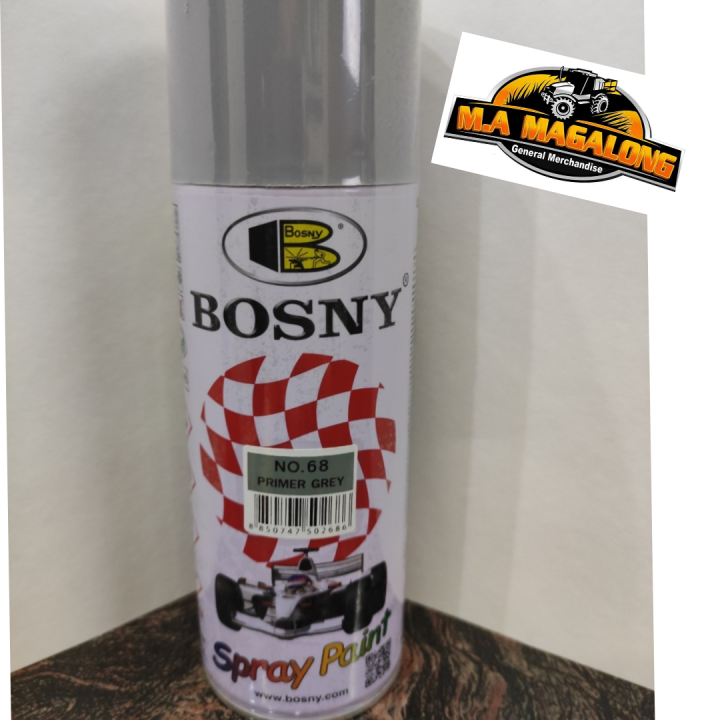 BOSNY SPRAY PAINT PRIMER GREY NO. 68 | Lazada PH