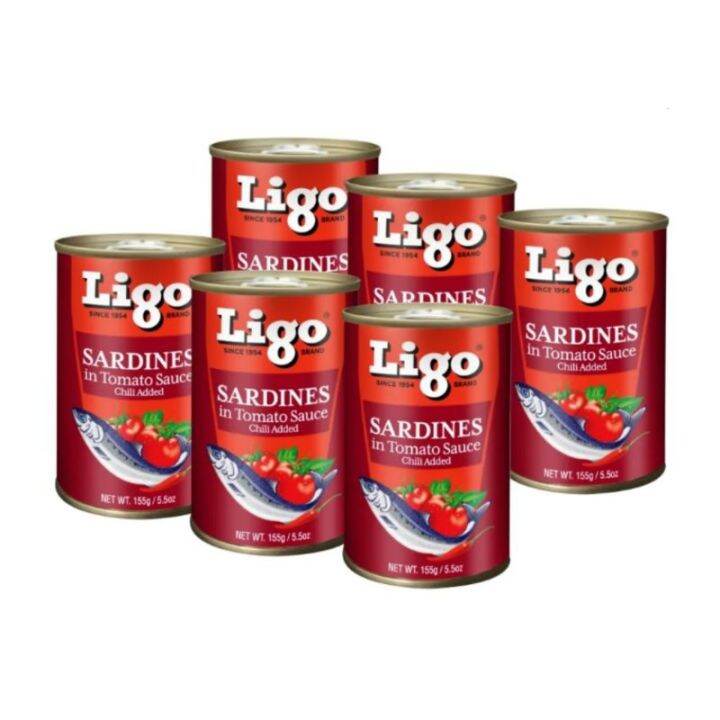 Ligo sardines in tomato sauce with chili 155g x 6pcs easy open can ...