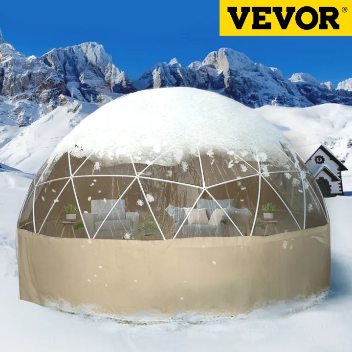 VEVOR Bubble Tent Garden Igloo Polyester 12FT PVC/Mesh/Fabric Canopy ...