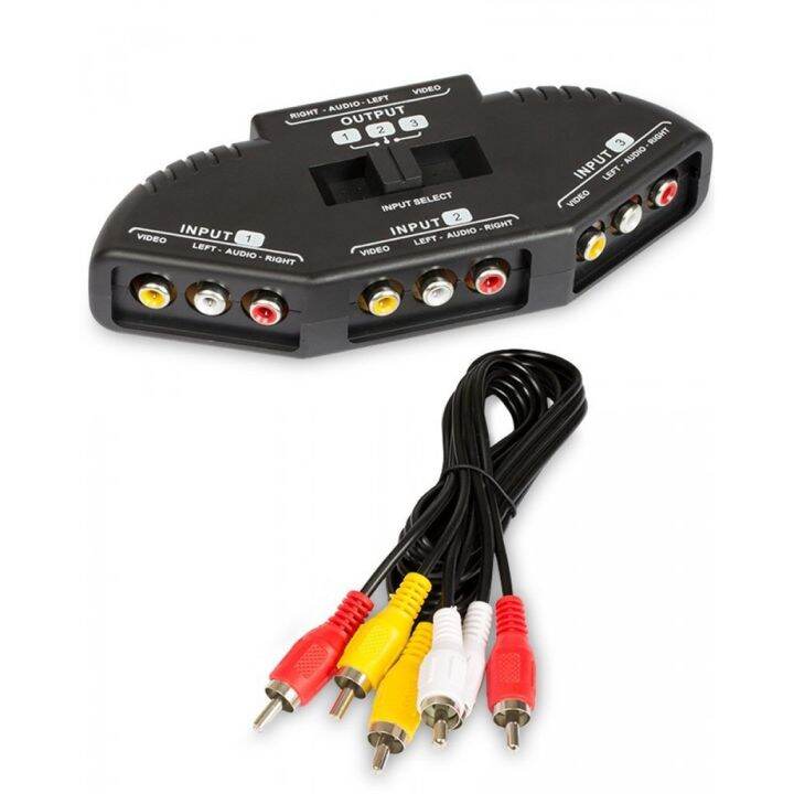 3 Port Av Composite Audio Rca Selector Av Switch Splitter Lazada Ph