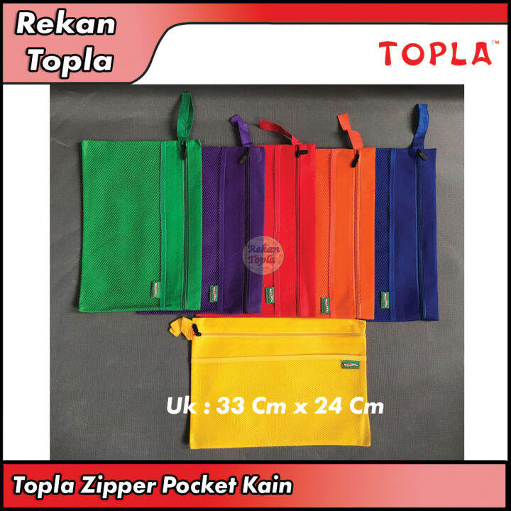 Zipper Pocket Kain / Map F4 Kain / Map Resleting Folio Bahan Kain ...