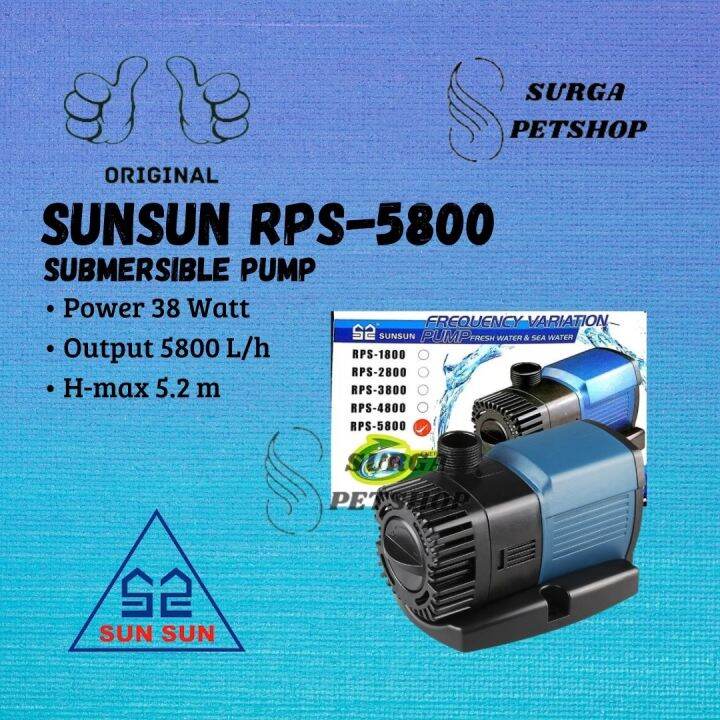 Pompa air SUNSUN submersible pump RPS 5800 RPS5800 . Aquarium Akuarium ...