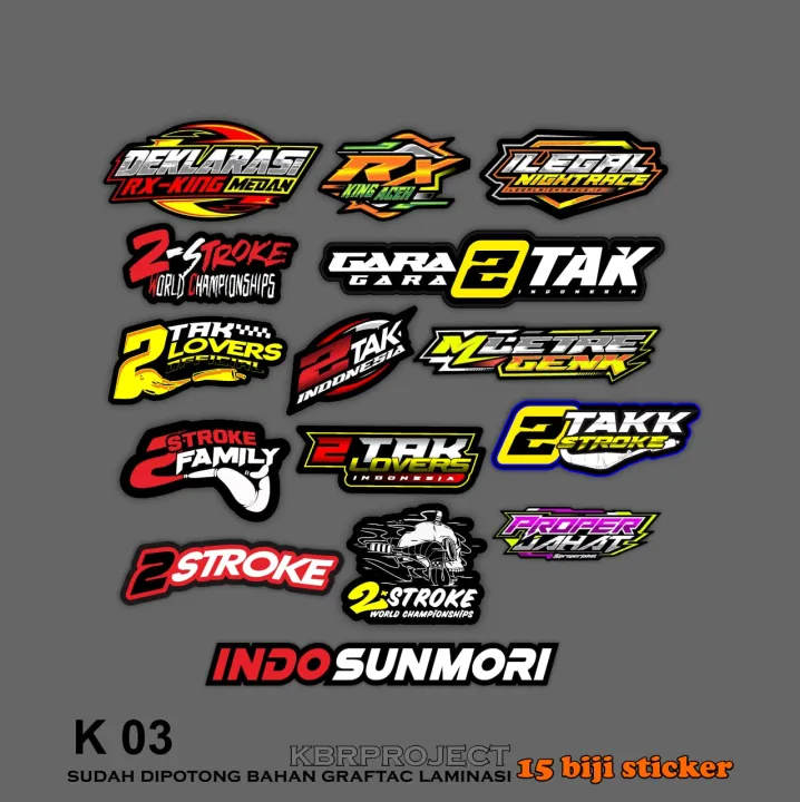 Sticker 2 tak terbaru / sticker two stroke viral sudah potongan bahan ...