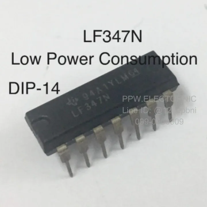 LF347N IC LF347 Quad J-FET Operational Amplifiers Low Power Consumption ใหม่แท้คุณภาพดี พร้อมส่ง ...